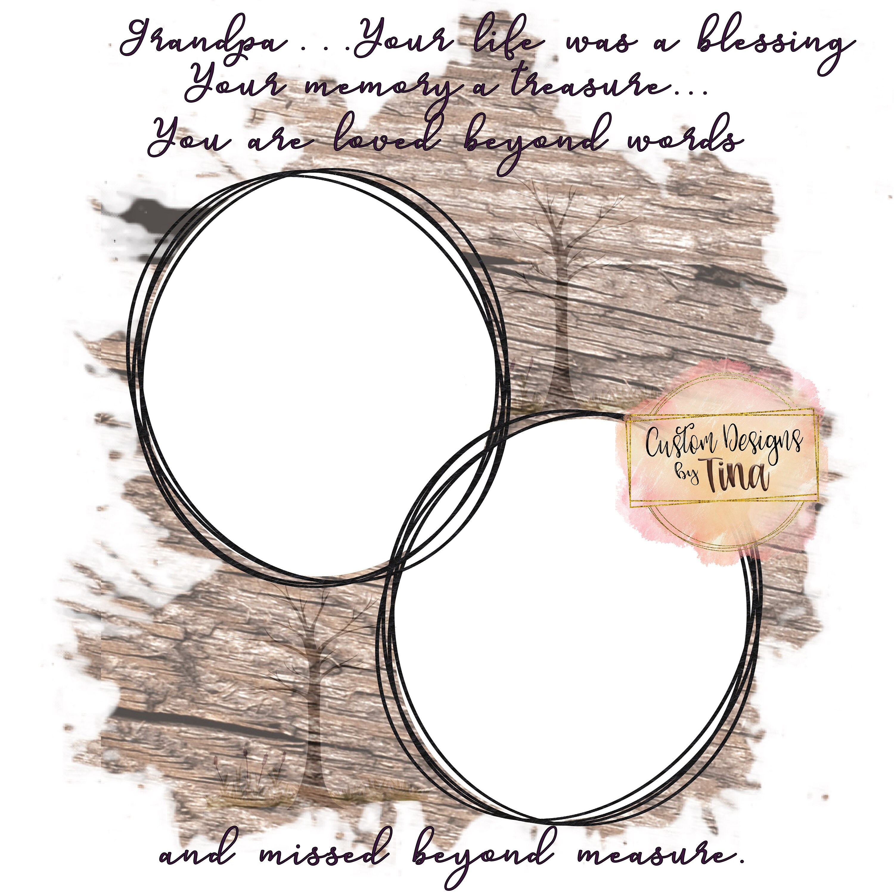 Masculine Memorial Design With 2 Photo Frames so Versatile - Etsy