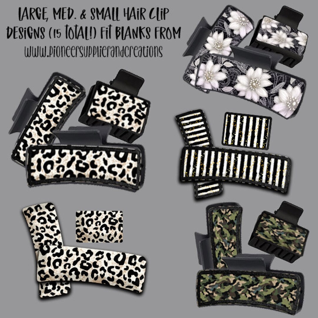 Bundle of 15 Designs for Small Med. and Lg. Hair Clips Instant Download ...
