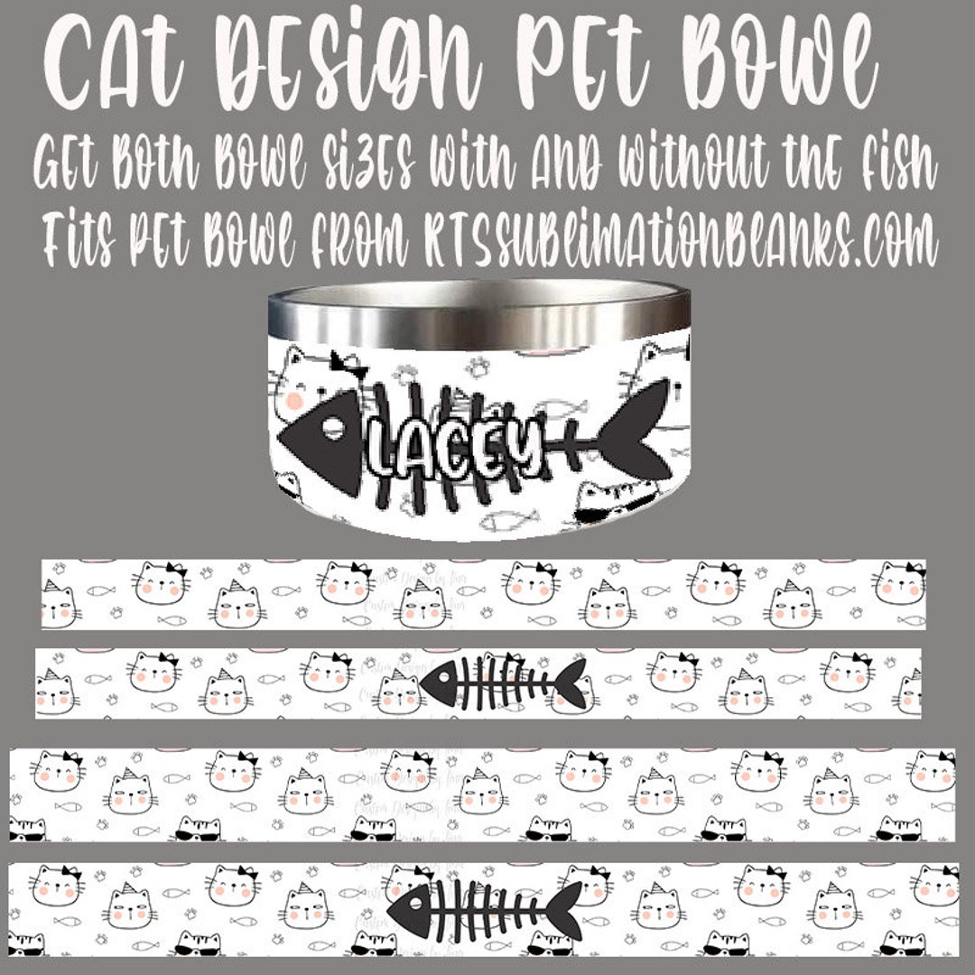 Cat Bowl Design With Place to Personalize 4 Files - Instant Download ...