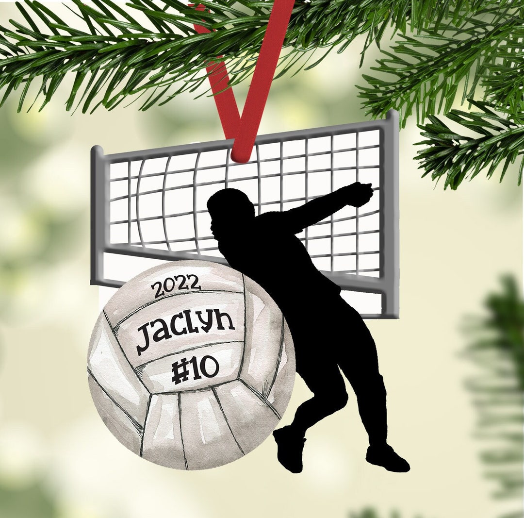 Volleyball Ornament Net Ball Player Add Name Instant Download Digital ...