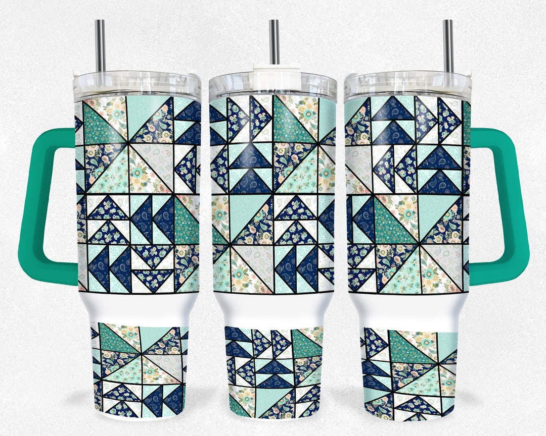 40 Oz. Drink Cup Quilt Pattern Sewn With Love Quilt Fabrics Teal Fabric ...