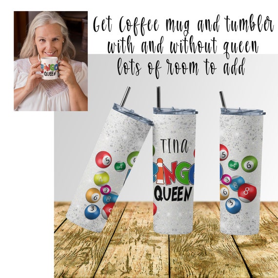 2 Designs Bingo Coffee Mug and Bingo Tumbler With Bingo Queen - Etsy