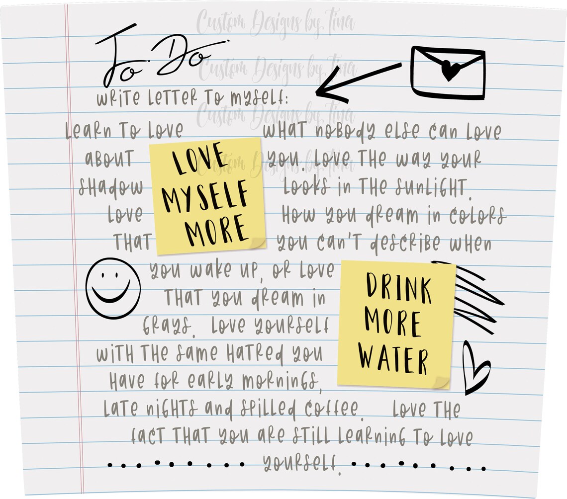 Letter to Self Instant Download Digital Design for Sublimation - Etsy