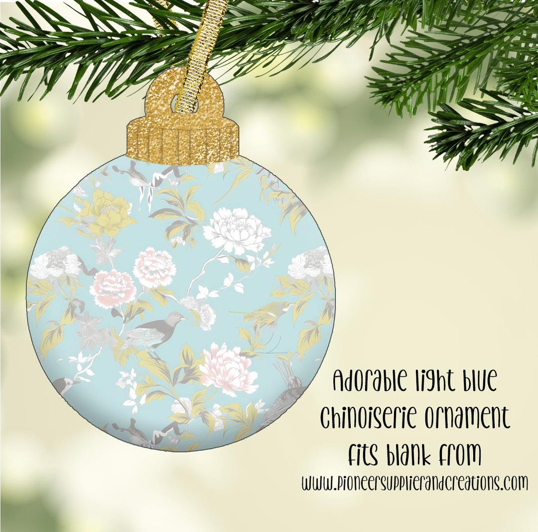 Beautiful Mint Gold Pink Chinoiserie Bulb Shape Ornament Instant ...