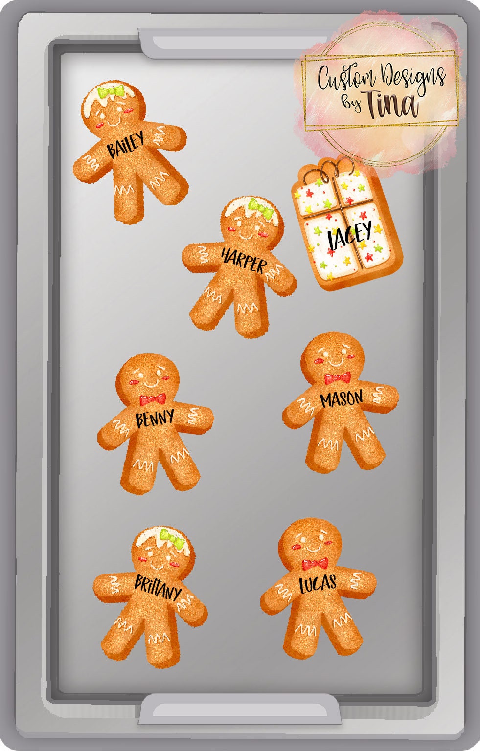 Cookie Sheet Add Cookies and Names Personalize Gingerbread Cookies ...