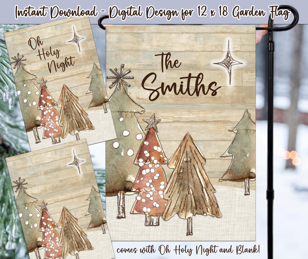 Primitive Rustic Trees Christmas Season Instant Download Digital Design ...