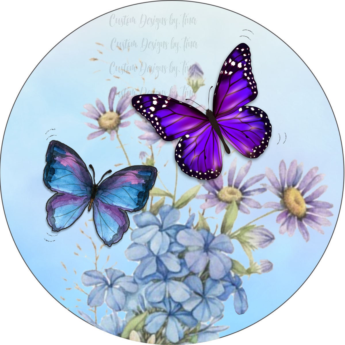 Purple and Blue Butterfly Design Instant Download Digital - Etsy