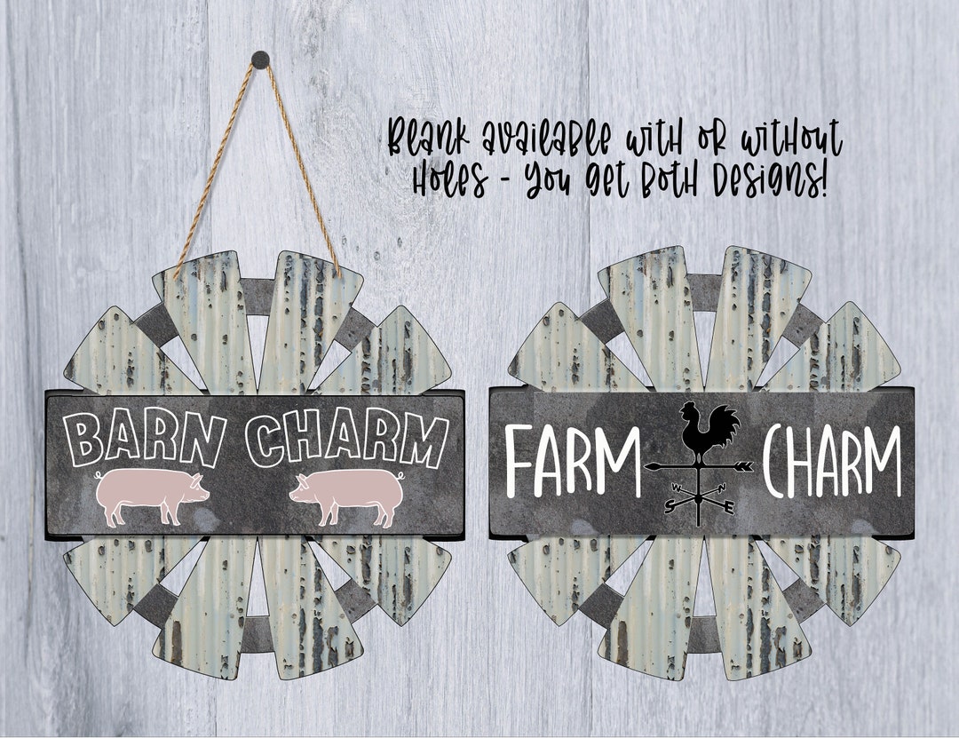 Farm Charm and Barn Charm - 2 Instant Download Digital Design for ...
