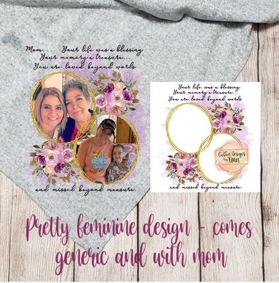 Beautiful Feminine Memorial Design With 2 Photo Frames so - Etsy