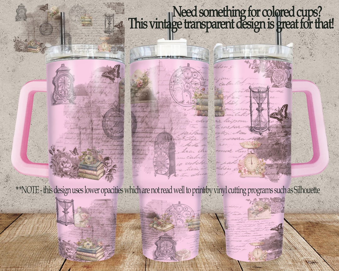 40 Oz. Drink Cup Vintage Overlay Writing and Elements Comes With ...