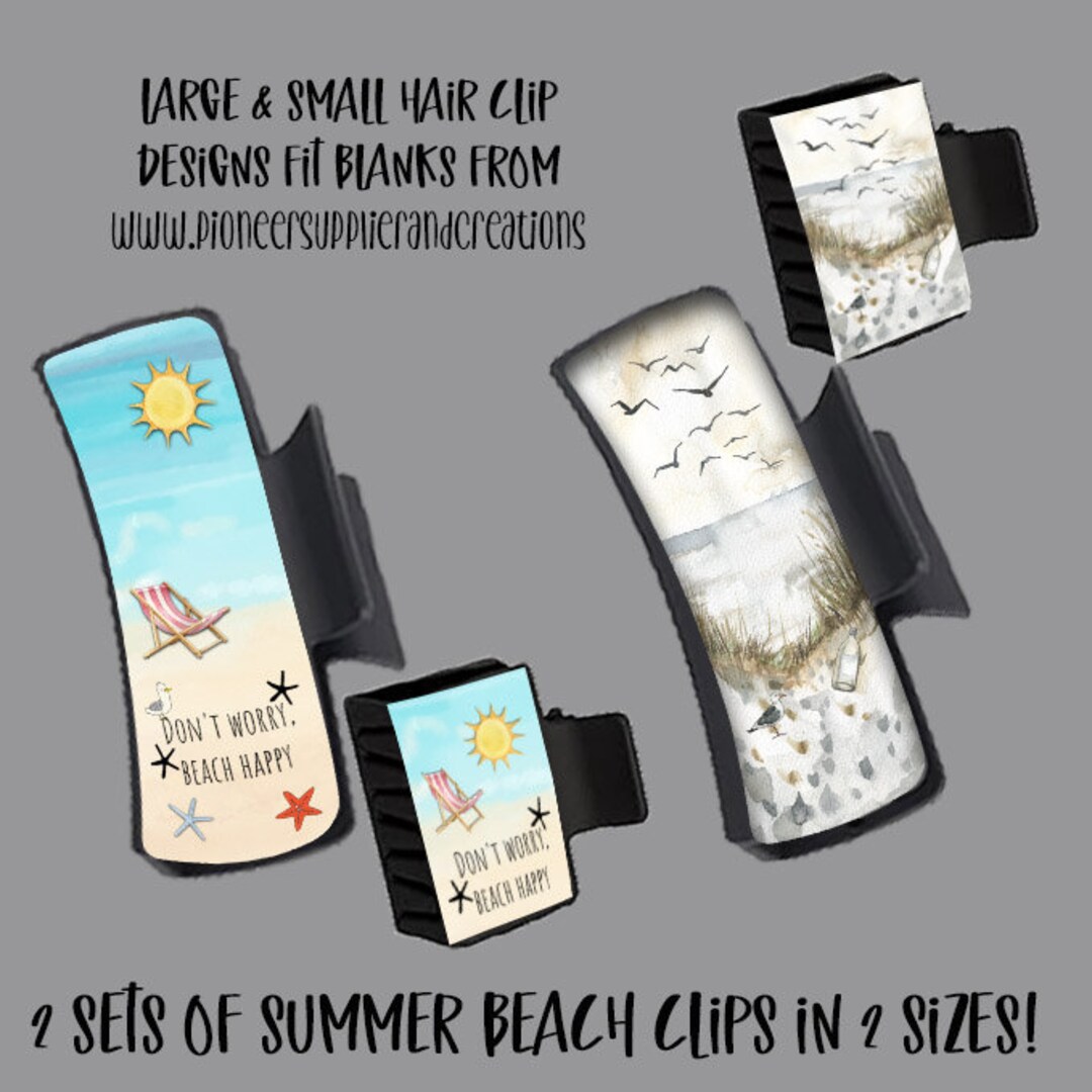 Summer Beach Bundle Small and Lg. Hair Clips Instant Download Digital ...