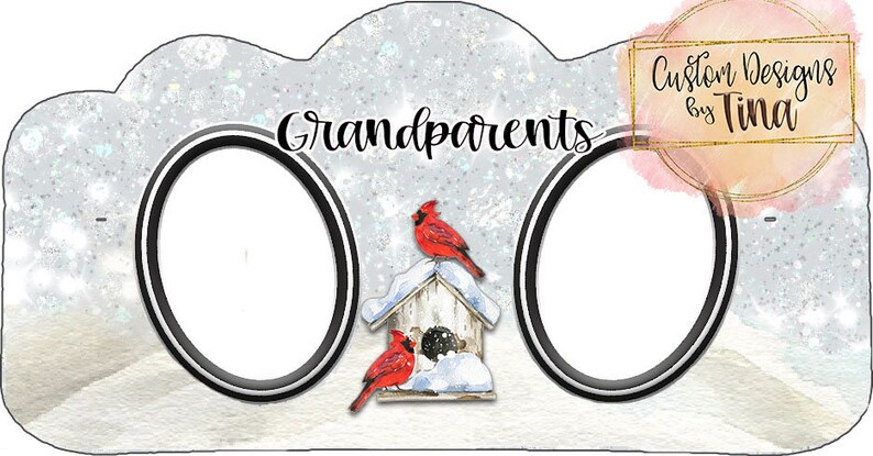 Christmas in Heaven Cardinals Memorial Bench 2 Photo Frames ...