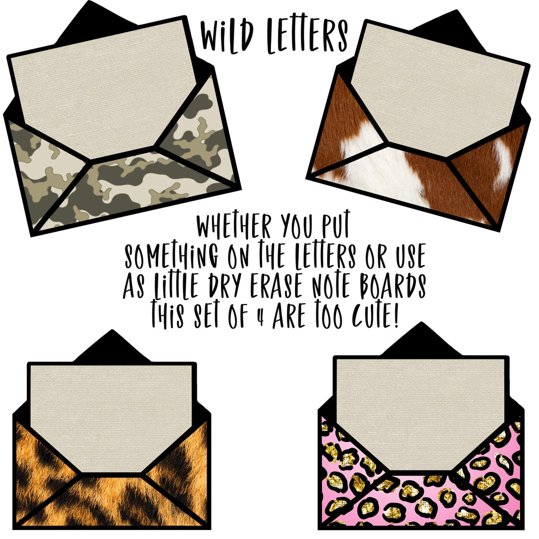 Wild Letters Paper Envelope Dry Erase Board or Decor Instant Download ...