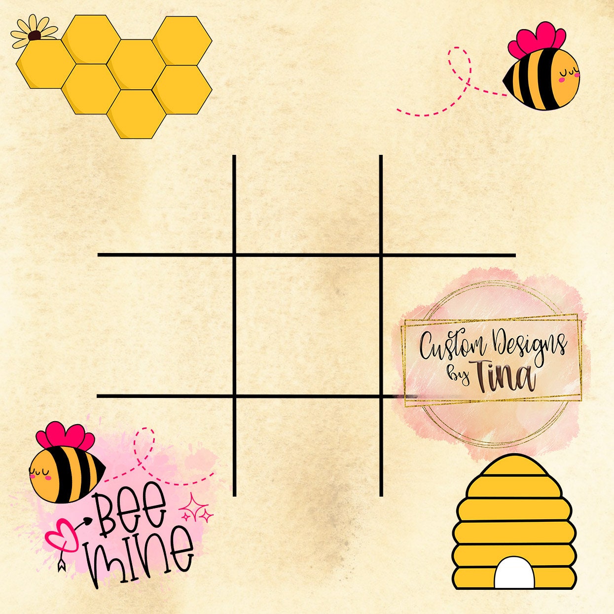 Cute Mini Tic Tac Toe Boards 5 Designs With Room to Add Name - Etsy