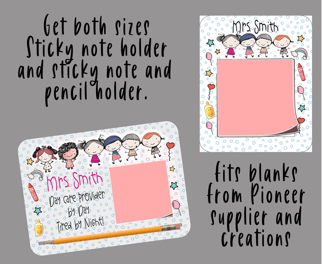 Sticky Note Holder + Pencil Preschool Day Care Get Both Designs Instant ...