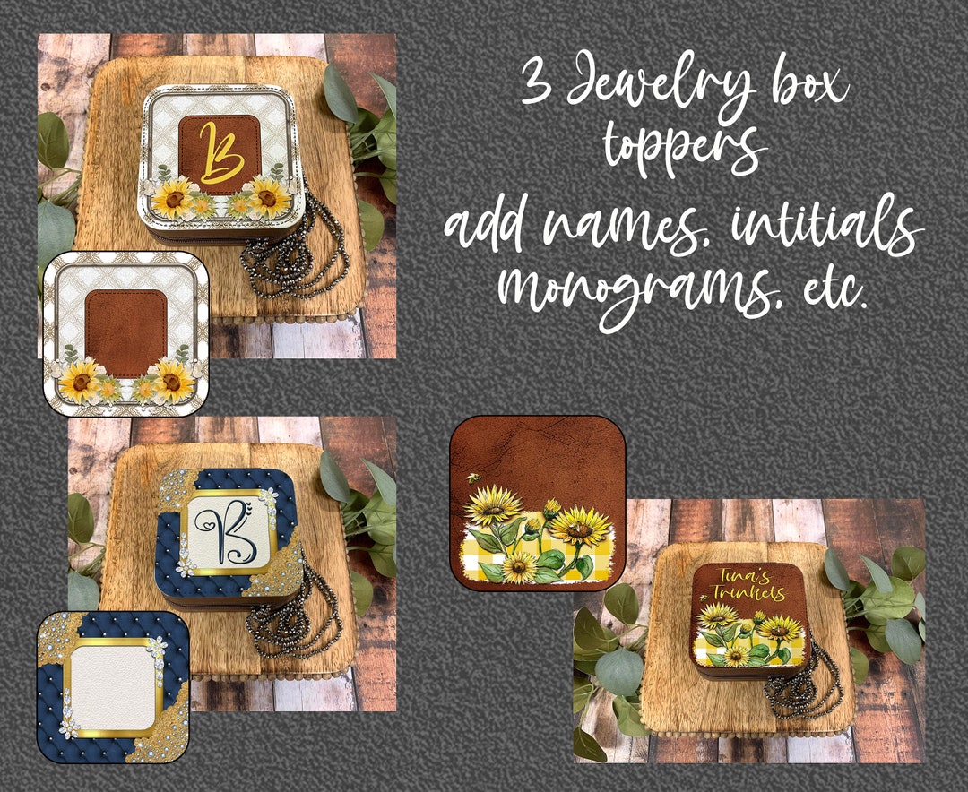Jewelry Box Topper Designs Bundle of 3 Personalize Instant Download ...