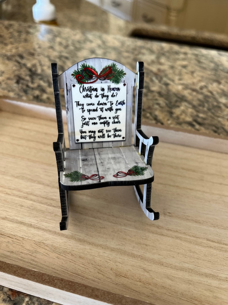 Christmas in Heaven What Do They Do Save a Chair Poem Rocking - Etsy