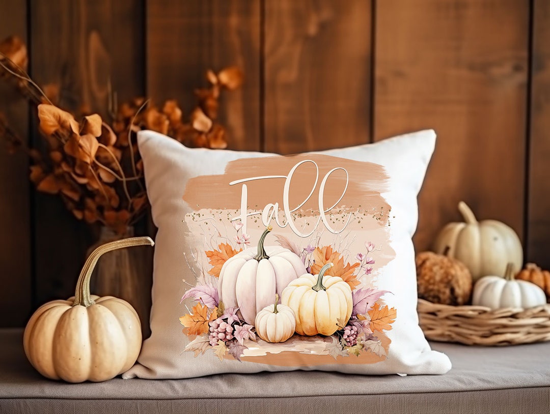 Pretty Fall Design With Pinks and Oranges Pumpkins Instant Download ...