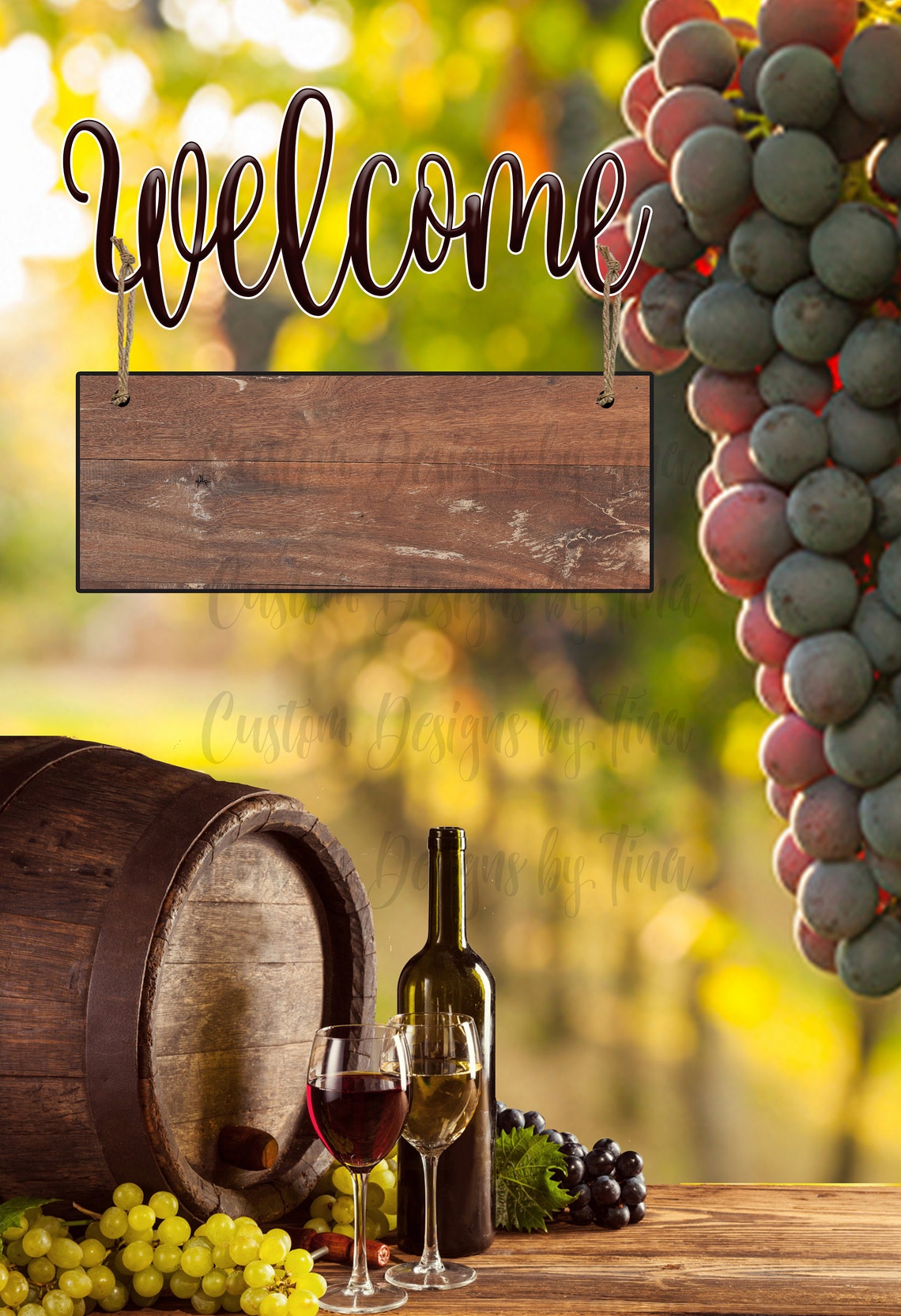 Vineyard Winery Wine Welcome Sign With a Blank Place to - Etsy
