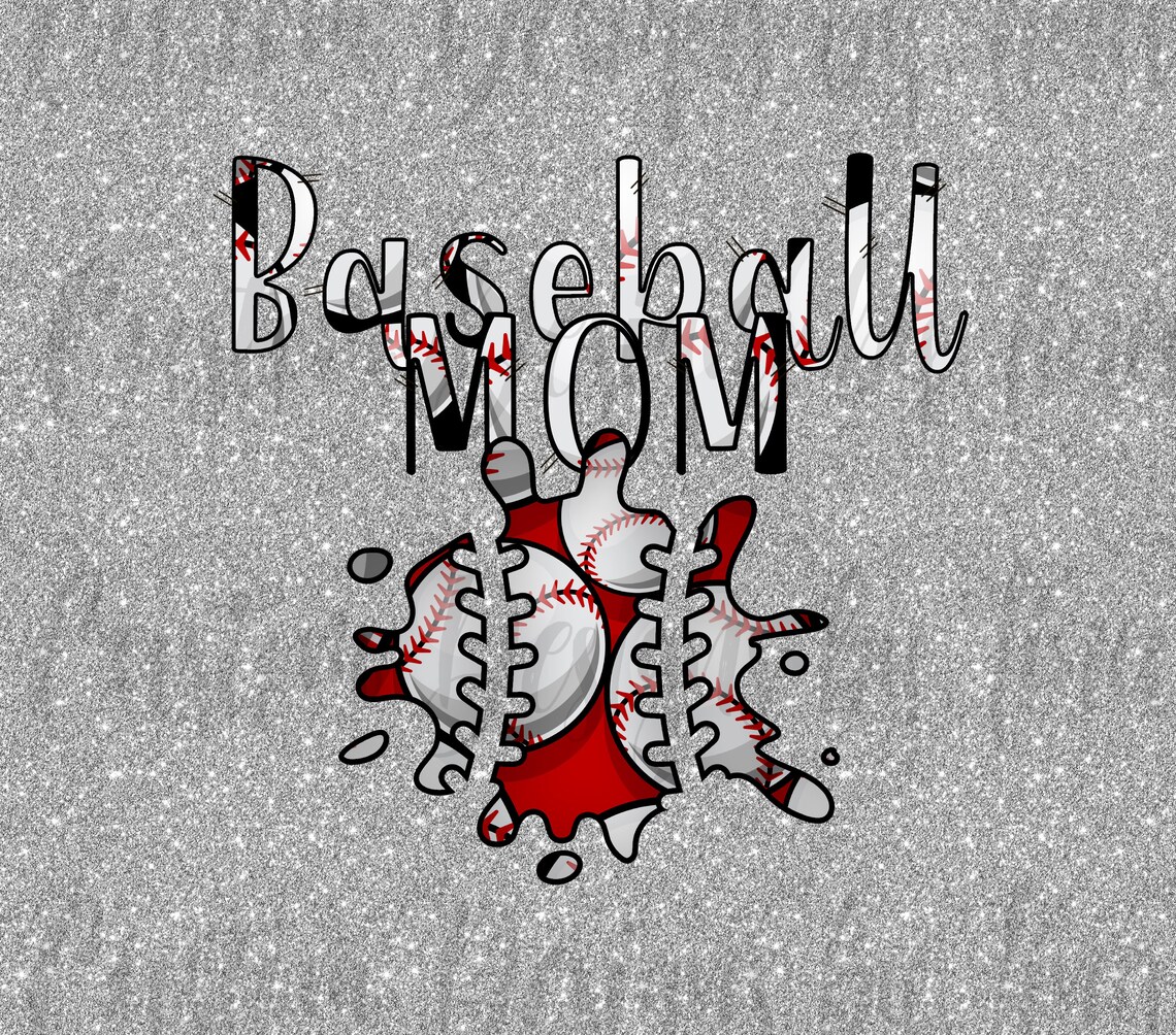 Baseball Mom Glitter Background You Get Both Straight and - Etsy