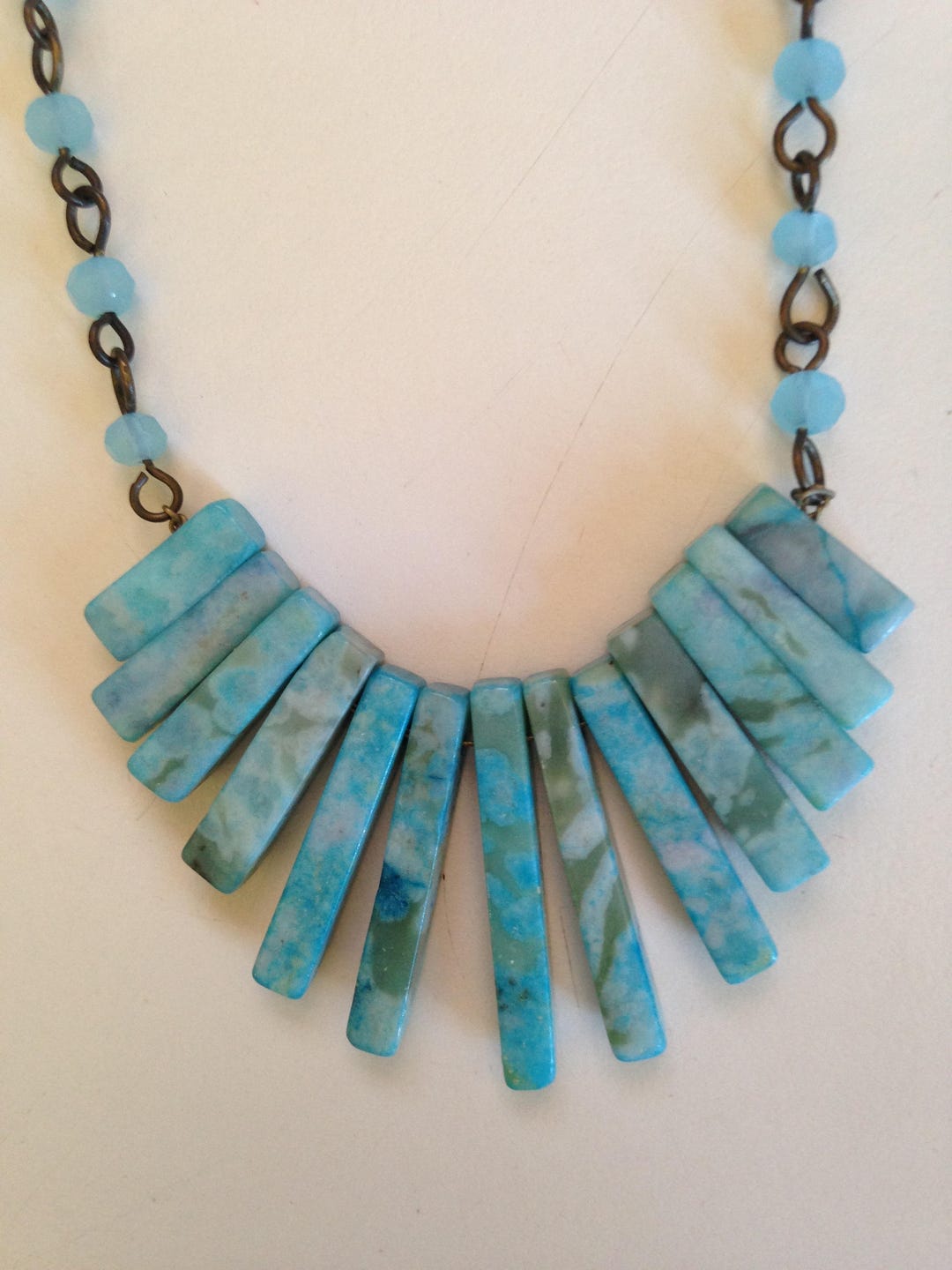 Turquoise Fan Necklace - Etsy
