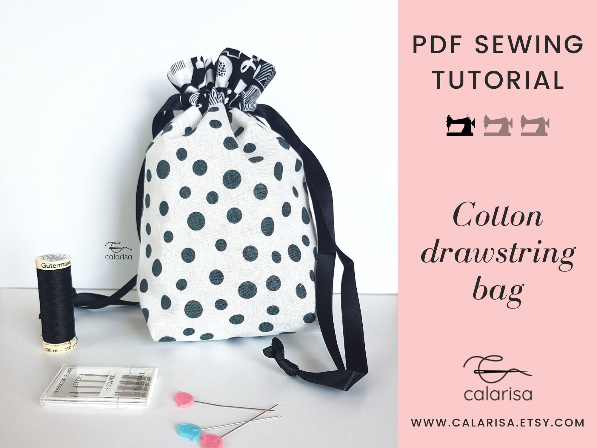 Drawstring Bag SEWING PATTERN Pdf Instant Download - Etsy