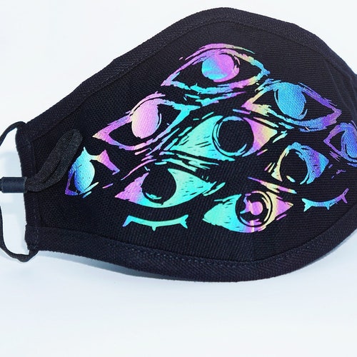Glowing Eye Face Mask : Reflective/ Glow in the Dark Cotton - Etsy
