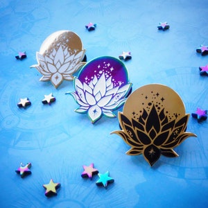 Lotus Moon Pin - Etsy