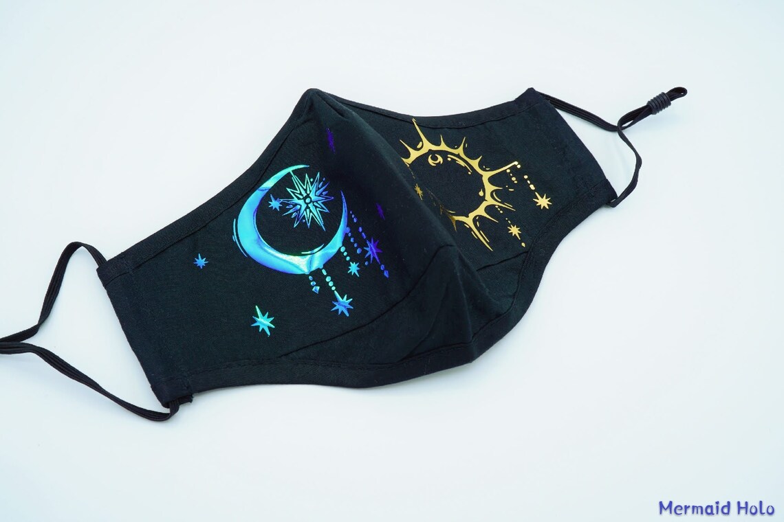 Luna Y Sol sun and Moon Face Mask: Three Cotton Layers | Etsy