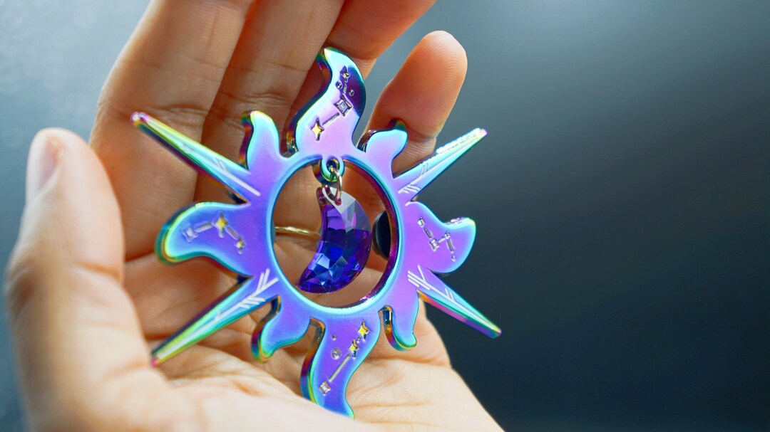 Summer Eclipse - Anodized Sun and Moon Enamel Pin - Etsy