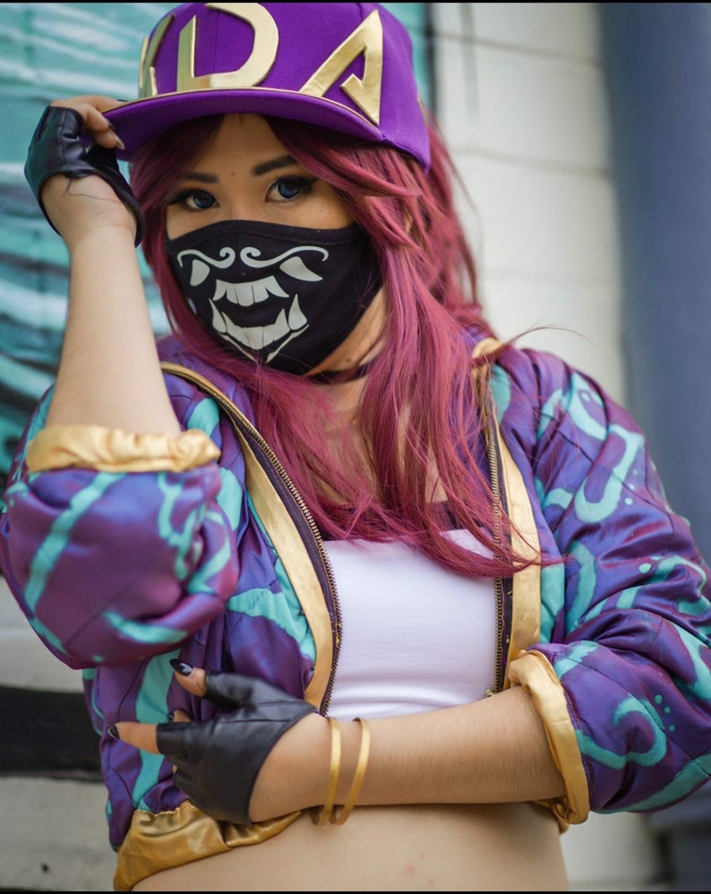 Akali KDA/POPSTAR uv/ glow in the dark MASK 3 cotton layers | Etsy