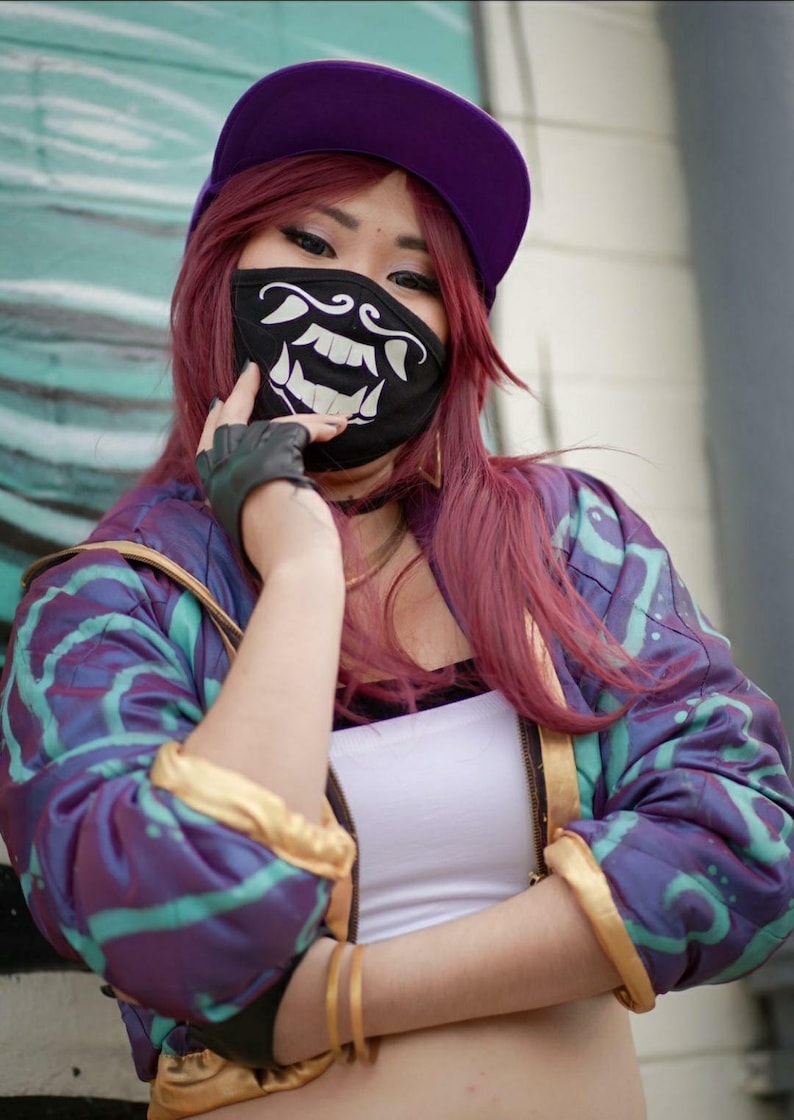 Akali KDA/POPSTAR Uv/ Glow in the Dark MASK 3 Cotton Layers - Etsy