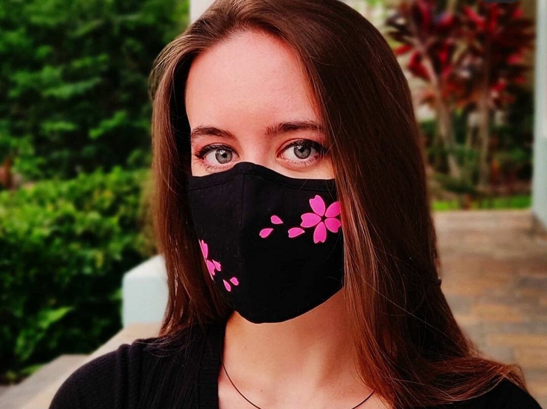 Sakura (cherry Blossom) Face Mask: Three Cotton Layers, Nose Wire, and ...