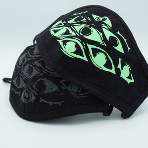 Glowing Eye Face Mask : Reflective/ Glow in the Dark Cotton Mask - Etsy