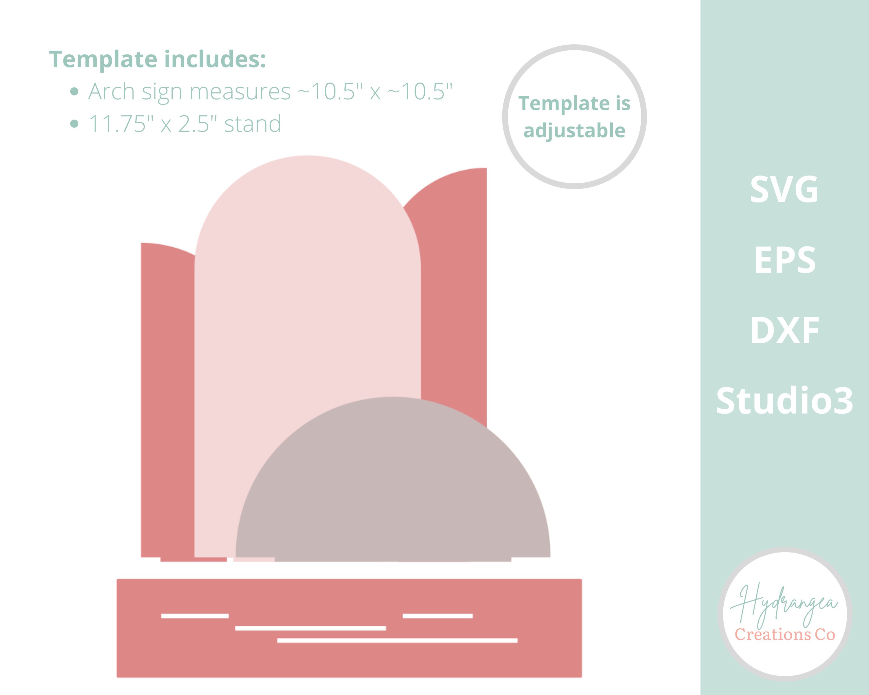 Arch Sign SVG Wedding Template Social Media Sign Half Arch - Etsy