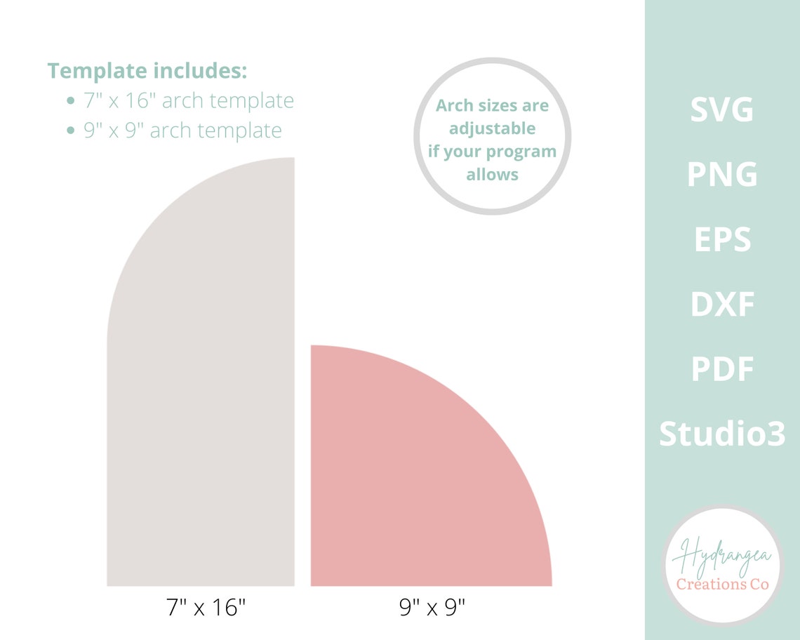 Double Arch Template SVG Boho Wedding Chiara Arch Sign Half - Etsy