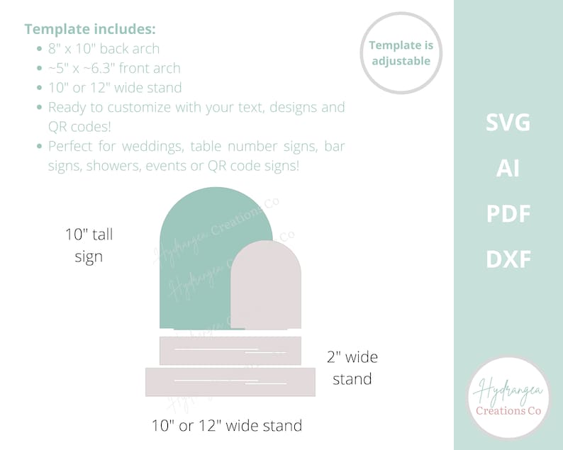 Double Arch Sign SVG Wedding Template - Social Media Sign - Table ...