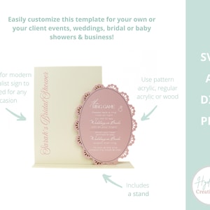 Lace Rectangle Sign Template SVG Signage | Signature Drink Sign ...