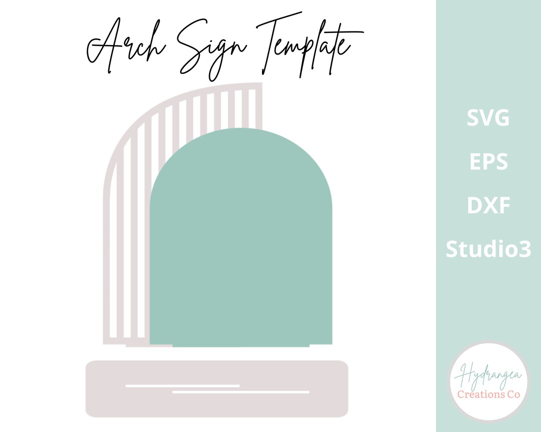 Arch Sign Slats SVG Wedding Template, Social Media Sign, Half Double ...