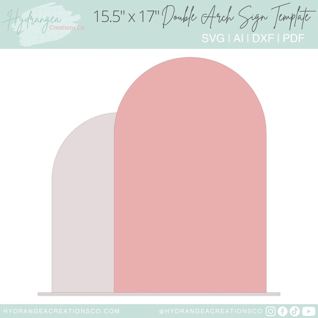 Double Arch Sign With Stand Template Laser Cut File SVG Signature Drink ...