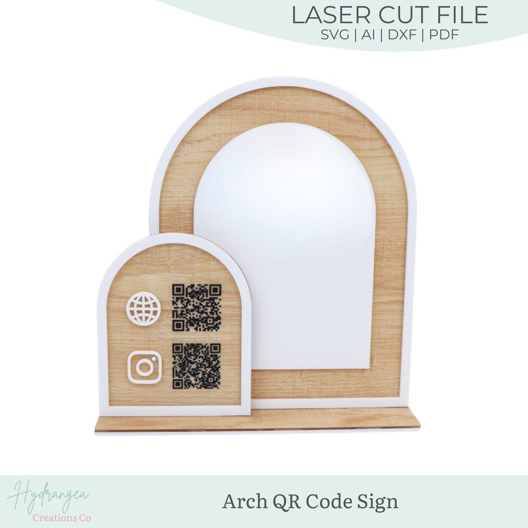 Double Arch Framed QR Code Sign | Social Media Payment Sign | Framed ...