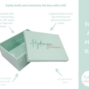 Laser Cut Acrylic Box With Lid SVG File | Gift Box, Bridal, Bridesmaid ...