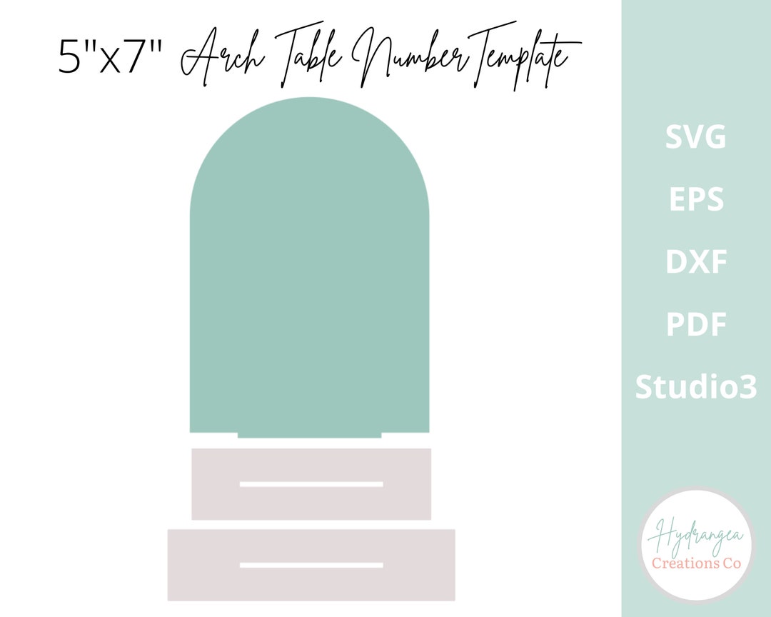Arch Table Numbers 5"x7" SVG Wedding Sign Table Decor - Acrylic Wood ...