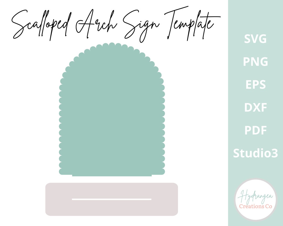Scallop Arch Sign With Stand SVG Wedding Template - Social Media Sign ...