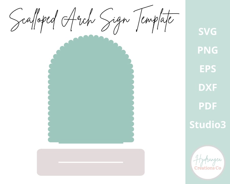 Scallop Arch Sign With Stand SVG Wedding Template Social - Etsy