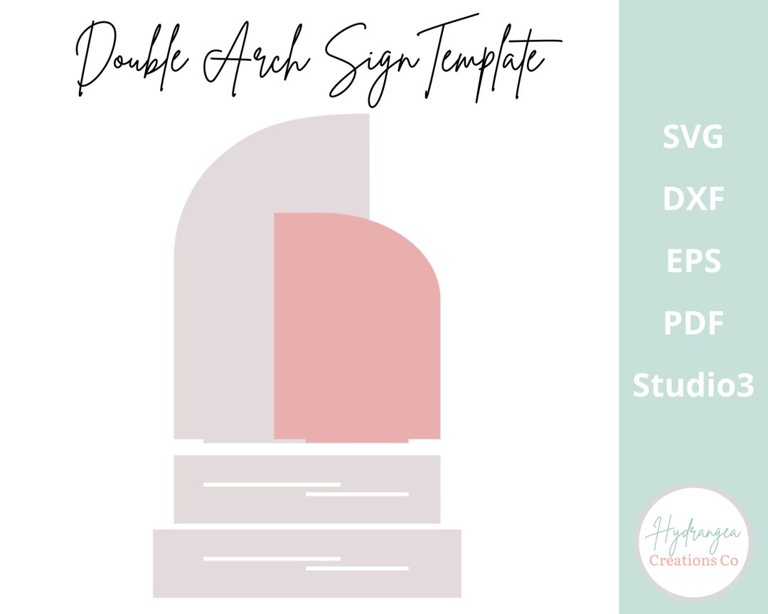 Table Sign Template SVG Double Half Arch Wedding Bar Menu Signage ...