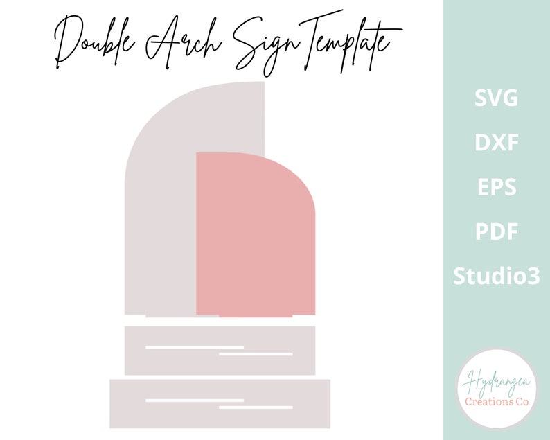 Table Sign Template SVG Double Half Arch Wedding Bar Menu Signage ...