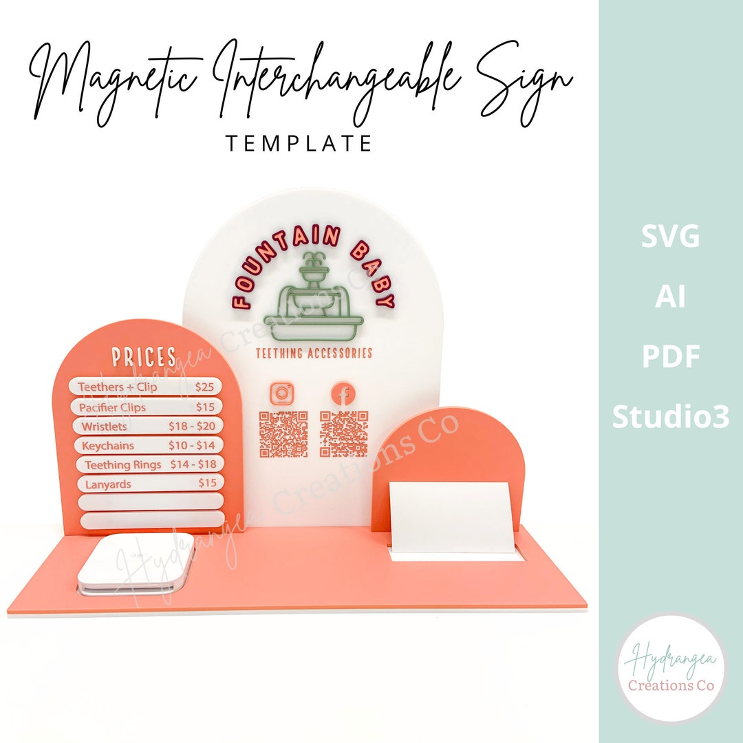 Square Reader Magnetic Interchangeable Pricing Sign Laser File | Market ...