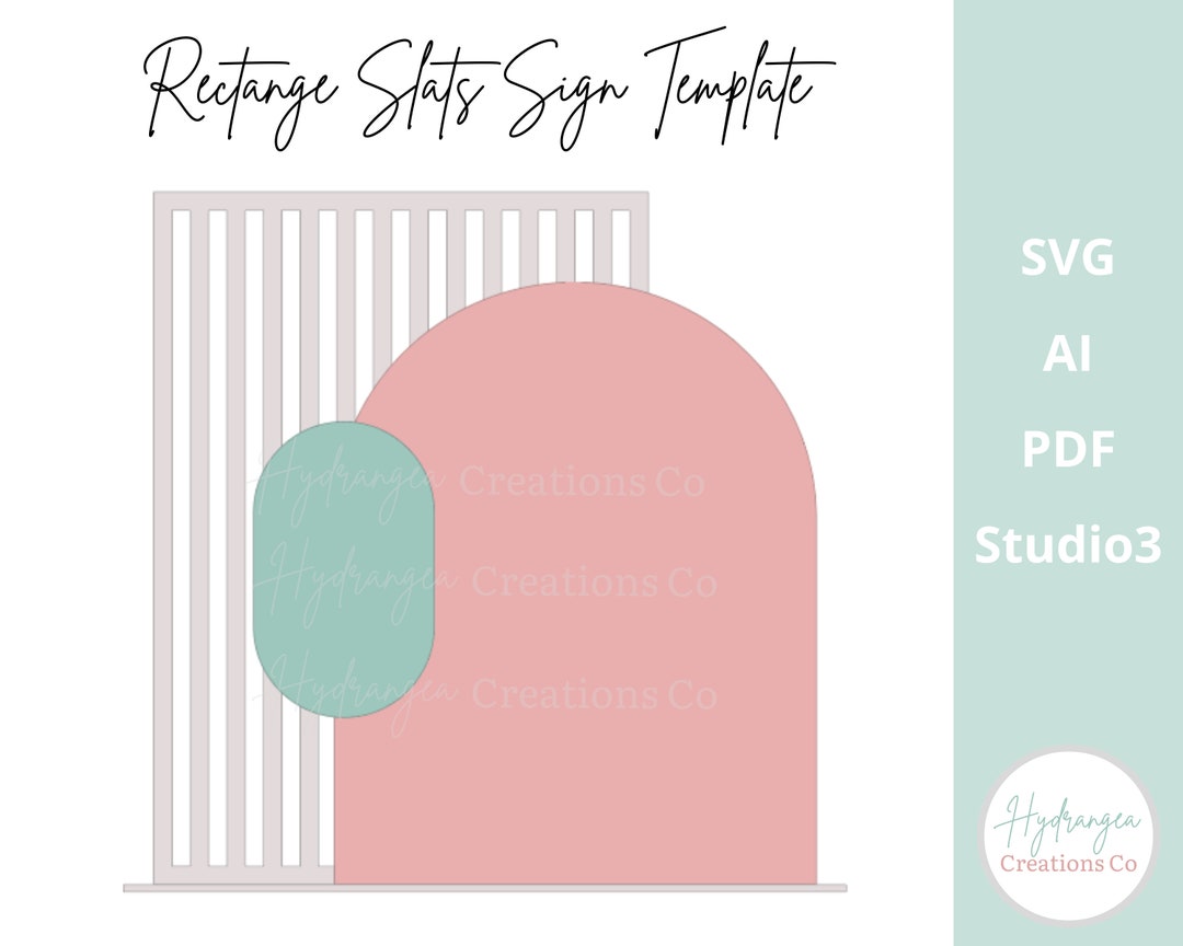 Event Arch Sign Slat Template SVG Modern Mid Century Wedding - Etsy