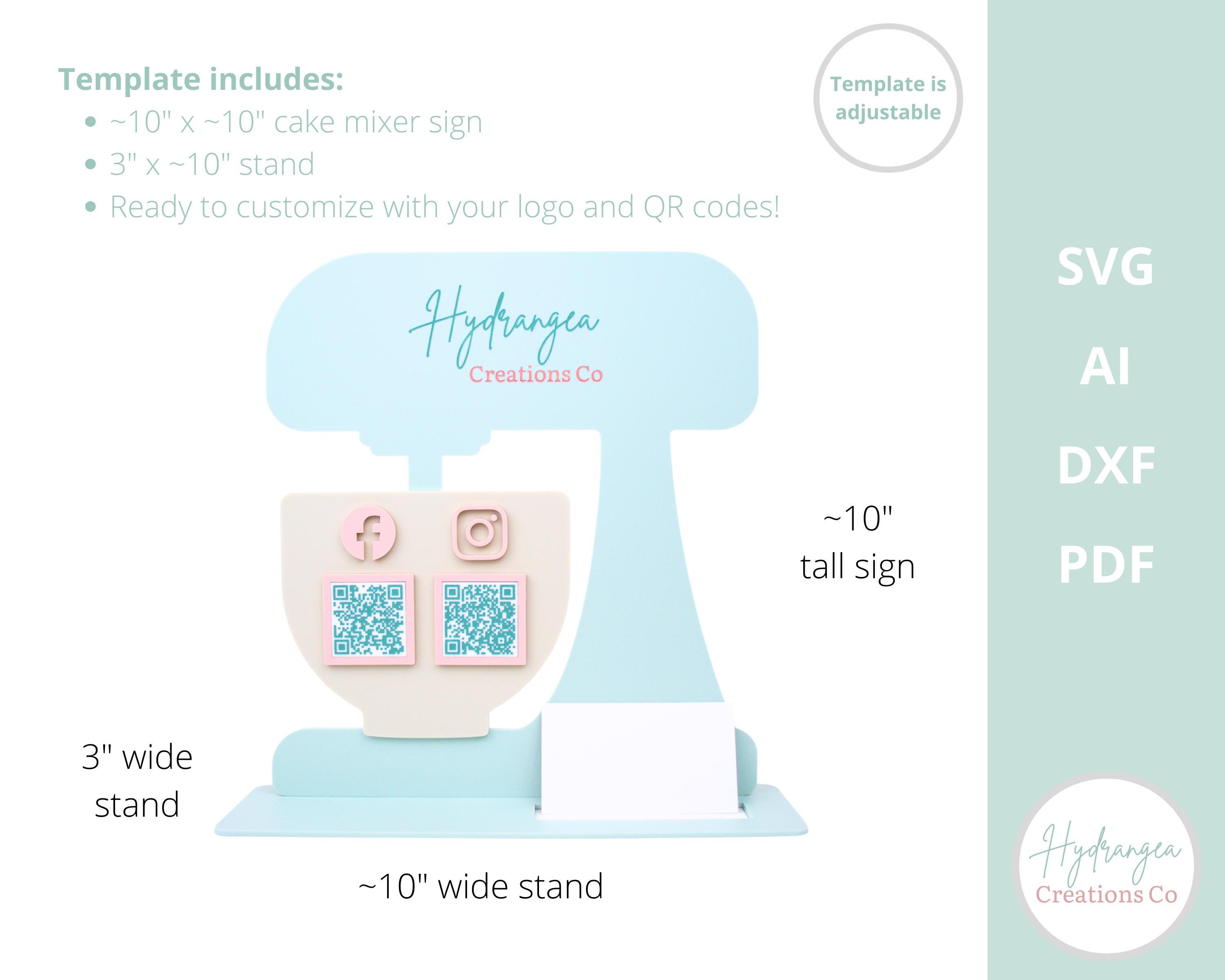 QR Code Sign Laser File SVG Baker Cake Mixer Stand | Market Craft Show ...